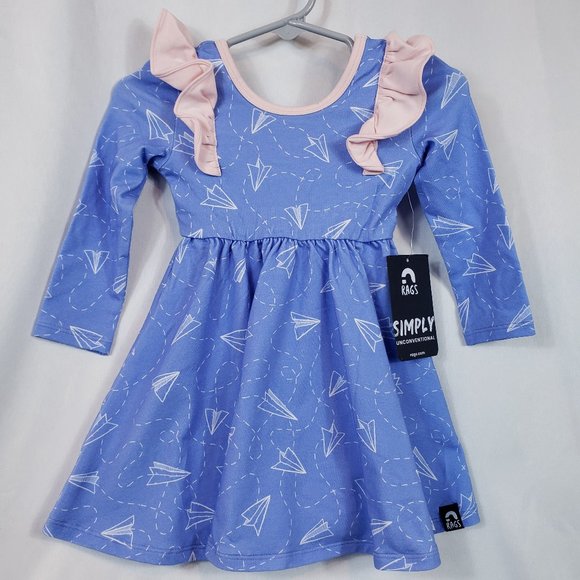 Rags to Raches | Dresses | Rags Long Sleeved Blue Dress With Paper ...